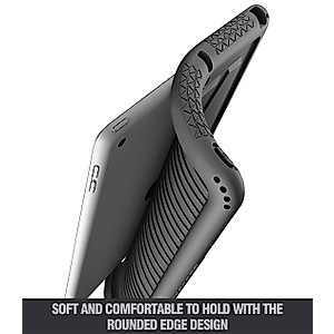 Poetic TurtleSkin Case Designed for iPad 10.2 9th Generation (2021) / 8th Generation (2020) / 7th Generation (2019), Heavy Duty Shockproof Kids Friendly Silicone Case Cover, Black