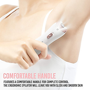 Brookstone Holiday Epilator for Women | Cordless Epilator for Face, Bikini and Legs | Battery Operated with LED Light