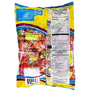 Beny Locochas Hard Sugar Candy with chili powder center MIX FLAVORS 1lb .093 oz bag 60 PCS