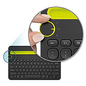 Logitech 920-006342 Bluetooth Multi-Device Keyboard K480 - Wireless Connectivity - Bluetooth - English, French - QWERTY Layout - Computer, Tablet, Smartphone - Black (Renewed)