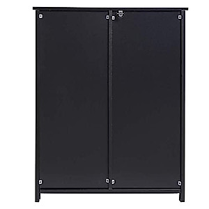 Iwell Bathroom Cabinet, Floor Storage Cabinet with 1 Door & 3 Drawers, Freestanding Entryway Bathroom Storage Cabinet for Bathroom, Living Room, Black