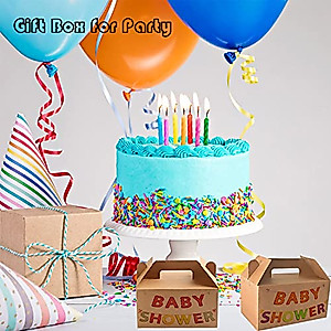 Unarty 30 Pcs Large Gable Boxes with Handle, 8 x 5 x 4 Inch Kraft Gable Boxes for Gift, Large Treat Boxes with Handles for Wedding, Baby Shower, Paper Gable Treat Boxes