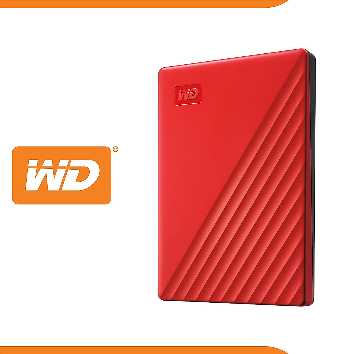 WD Portable Hard Drive, 5TB USB3.0, Red, My Passport Encryption, Password Protection, External Hard Disk / WDBPKJ0050BRD-WESN