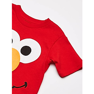 Sesame Street boys Sesame Street Short Sleeve T-shirt - Elmo, Cookie Moster T Shirt, Red, 2 US