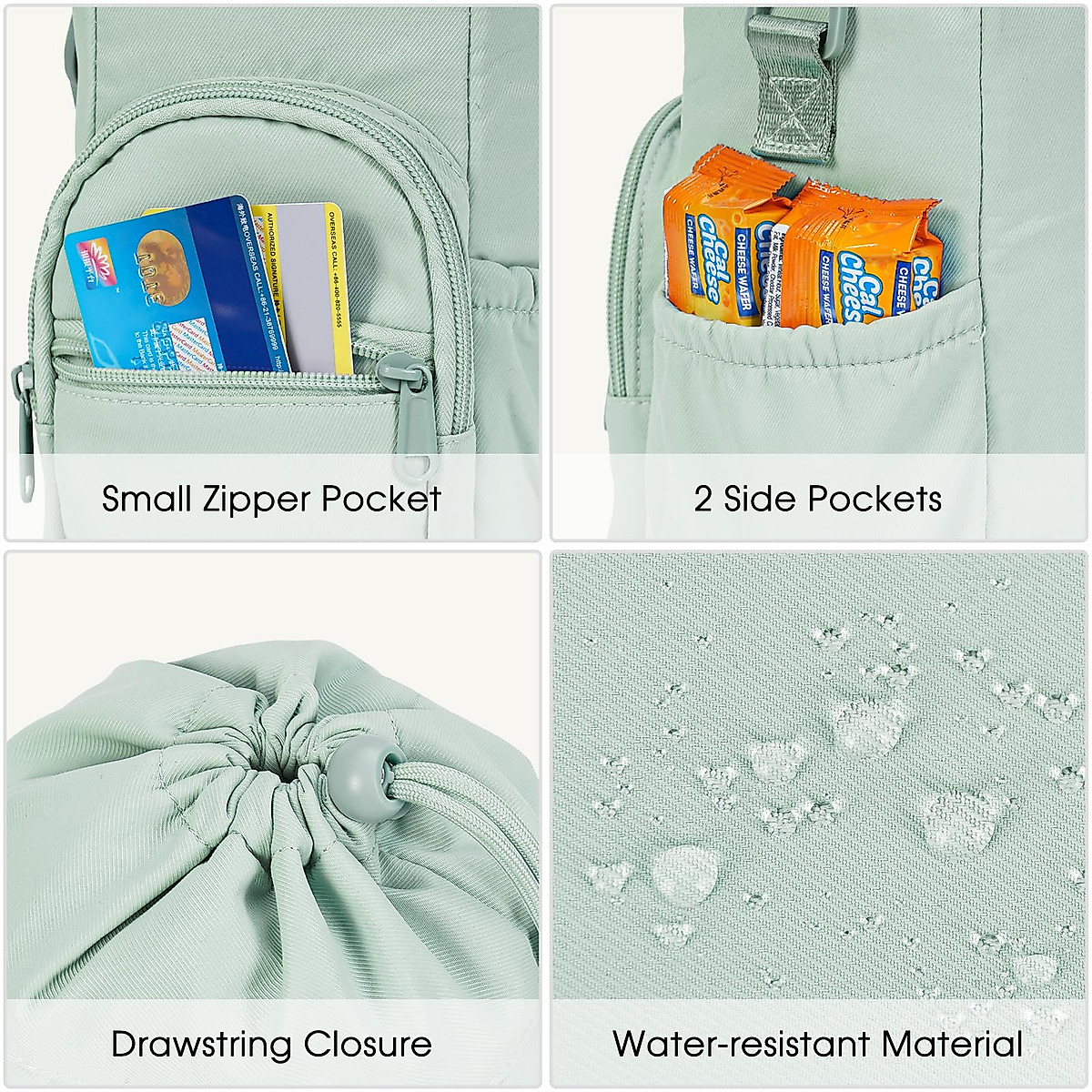 sportsnew Water Bottle Holder with Strap 32oz 40oz Insulated Water Bottle Carrier Sling Bag with Phone Pocket Tumbler Bag Cup Sleeve Crossbody Pouch for Walking Hiking Travelling Carrying, Green