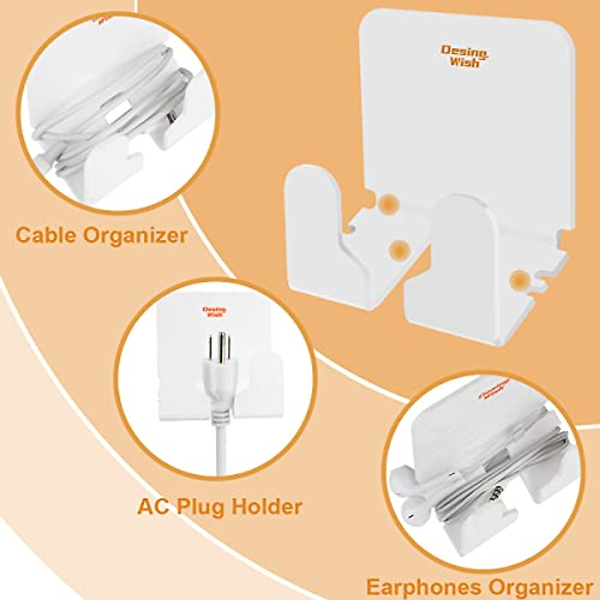 Desing Wish Wall Phone Holder, Wall Mount Phone Holder Adhesive Cell Phone Stand Acrylic Phone Wall Mount for Bed, Desk, Shower, RV/ Motor Home (2 Pack White)