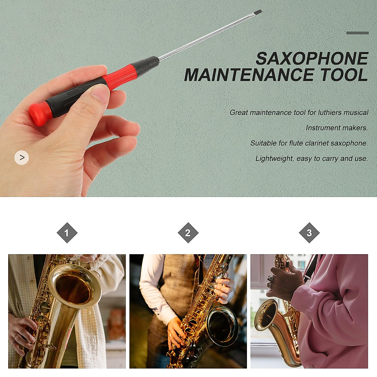 Healifty Metal Screwdriver for Flute Clarinet Saxophone Maintenance Luthiers Musical Instrument Makers Repair Tool R126 flute plugs,piccolo,spring tool