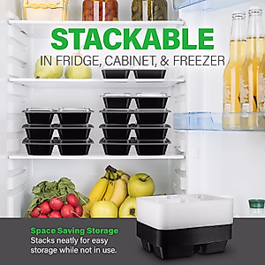 Ez Prepa - 10 Pack Bento Box Meal Prep Containers - Adult Bento Box & Lunch Box Containers - Dishwasher Safe Lunch Containers - Bento Lunch Box & Snack Containers - Meal Prep Container Microwave Safe