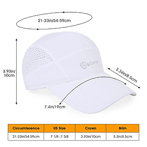 Geyanuo Running Hat for Women Men, Quick Drying Baseball Cap, Unstructured Mesh Outdoor Workout Hat, Sports Hat for Golf Hiking Tennis White
