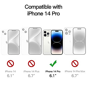 JETech Privacy Full Coverage Screen Protector for iPhone 14 Pro 6.1-Inch with Camera Lens Protector (NOT FOR iPhone 14 Pro Max 6.7-Inch), Anti-Spy Tempered Glass Film, 2-Pack Each