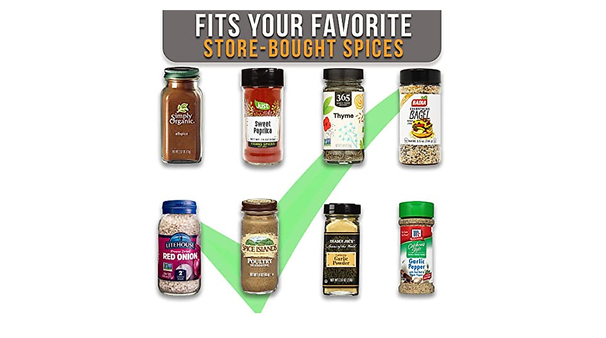 Pretty Display Crystal Clear Wall Mount Spice Rack 3 Pack | Easy Install