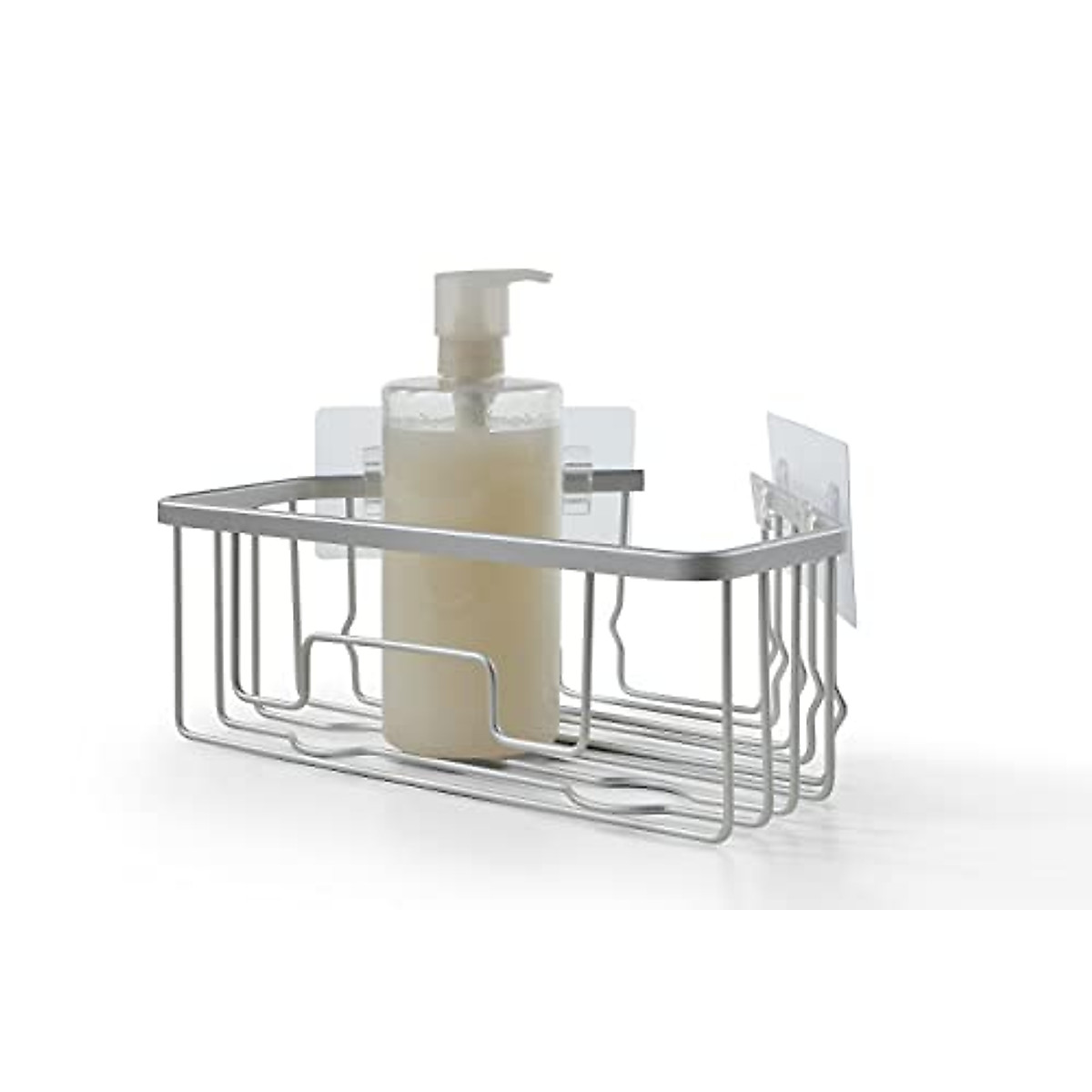 SunnyPoint RustProof Aluminum Wall Mount Shower Caddy Basket Shelf; Adhesive Hook Pad Included (Triangle, Silver)