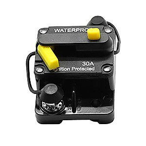 30Amp Circuit Breaker,12V-48V DC Fuse Holder with Reset Button for Car Audio Amps Overload Protection(30A)