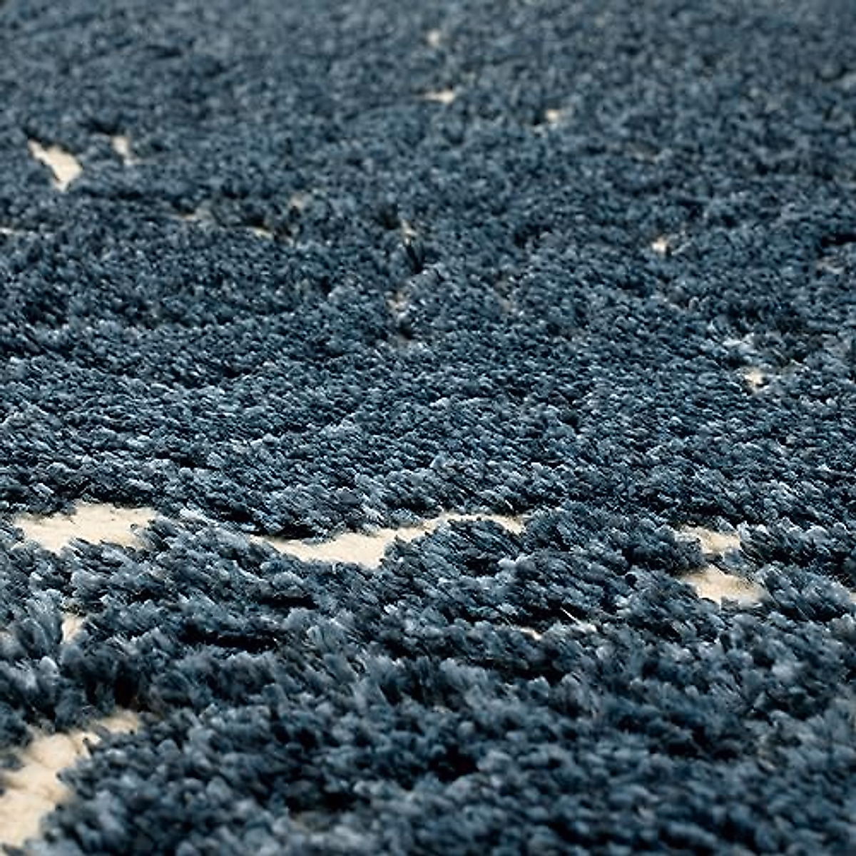 Mohawk Home Francesca Ornamental Medallion Denim Blue 5' x 8' Shag Area Rug Perfect for Living Room, Dining Room, Office