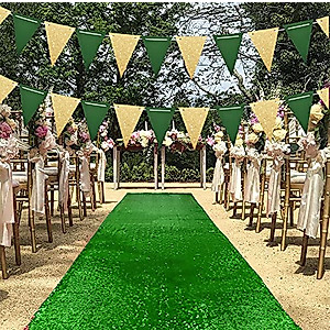 Graduation Party Decorations Green Gold 2023/St. Patrick’s Day Decorations/Birthday Party Decorations Green Gold 2pcs Glitter Gold Green Triangle Banners/Christmas Decorations/Spring Summer Party