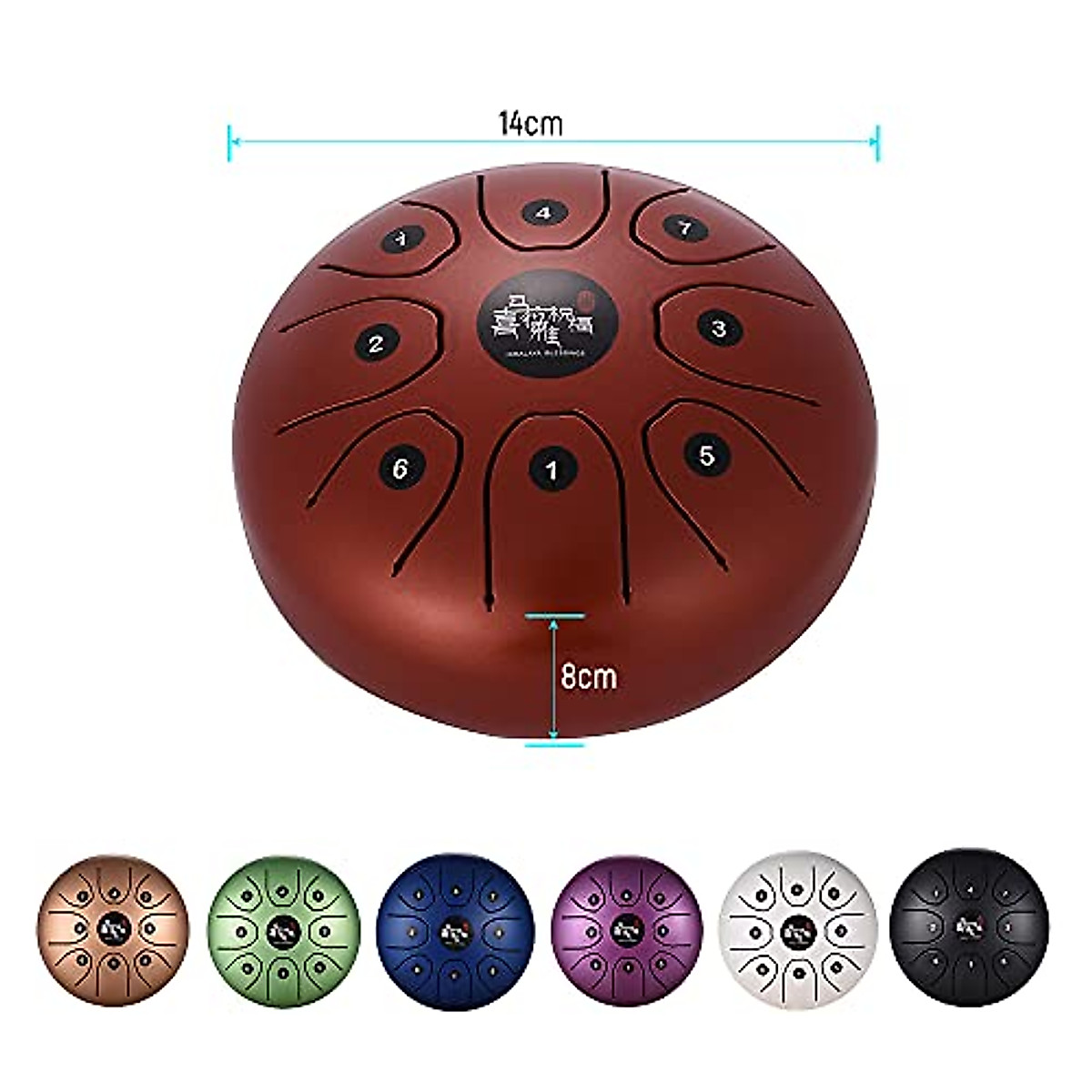 Btuty Mini 8-Tone Steel Tongue Drum 5.5 Inch C Key Percussion Instrument Handpan Drum with Drum Mallets Carry Bag