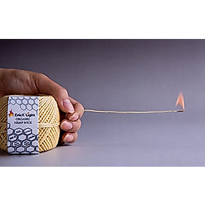 EricX Light Beeswax Hemp Wick,200 ft Spool,100% Organic Hemp Wick Well Coated with Beeswax,Standard Size(1.0mm)
