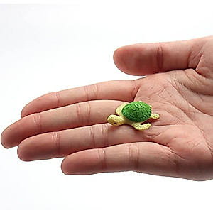 20 Pcs Resin Mini Green Turtles Miniature Turtle Statue Miniature Figurines Fairy Garden Accessories Cake Toppers Decoration Set for Succulent Planter Moss Landscape DIY Terrarium Home Décor