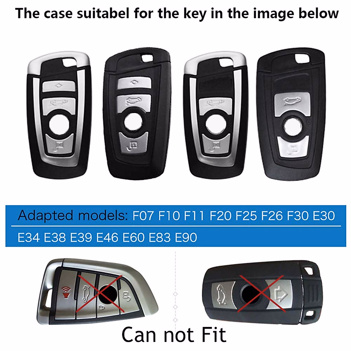 QBUC Key Fob Cover Protective Case, Soft TPU Anti-dust Protection Key Case Shell Keyless Remote Control Smart Car Key Protector for 1/2/3/4/5/6/7 Series and X3 X4 M2 M3 M4 M5 M6(Black)