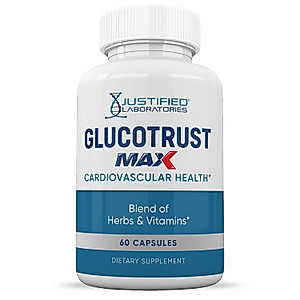 Justified Laboratories (2 Pack) Glucotrust Max 1295MG Formula Supplement Pills 120 Capsules