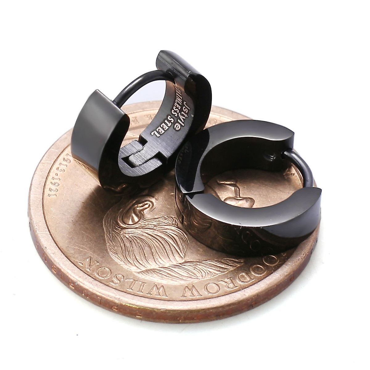 Jstyle Stainless Steel Unique Small Hoop Earrings for Men Huggie Earrings