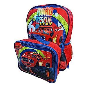 Ruz Blaze the Monster Machine Full Size 16 Inch Backpack with Detachable Lunch Box