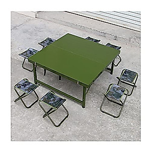 Outdoor Table and Chair Set Outdoor Camping Table and Chair Set, Steel Outdoor Picnic Table, Family Gathering Folding Table, Nine in one