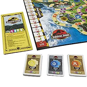 Hasbro Gaming The Game of Life Jurassic Park Edition, Family Board Game for Kids Ages 8 and Up, Inspired by The Original Hit Movie