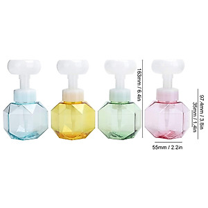 Hyuduo 4Pcs Liquid Bottle, 300ml Flower‑Shaped Refillable Foaming Dispenser Container Container Foaming Bottle,Other Bathroom Amenities