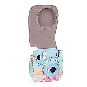 Phetium Instant Camera Case Compatible with Instax Mini 11,PU Leather Bag with Pocket and Adjustable Shoulder Strap (Rainbow)