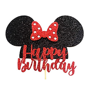 74pcs Red Birthday Party Supplies Cartoon Balloon Banner Hanging Swirls Headband Cake Topper Table Cloth Red Birthday Decorations for Girls 1st 2nd 3rd Bday Parties