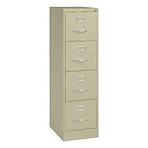 Scranton and Co 22" Deep 4 Drawer Letter File Cabinet in Putty, Fully Assembled