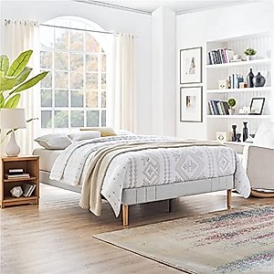 DeCoro Eternity Soft Grey Upholstered Bed Frame, California King Size
