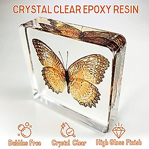20oz Clear Resin Kit for Beginners- No Bubble Crystal Clear Epoxy Resin for Crafts, DIY, Jewelry Making, Molds - Easy to Mix 10oz Resin & 10oz Hardener with 2pcs 8oz Measuring Cups, Sticks