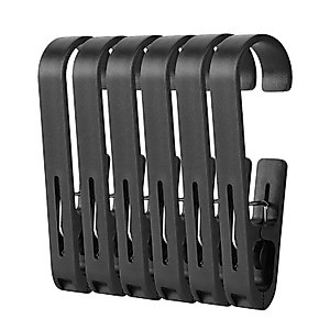 6 Pack Hangers Hooks with Clips Laundry Hangers Closet Organizer for Hanging Clamps Socks Boot Bras Towels for Bathroom Wardrobe Kitchen