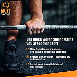 MUTE | Athletic Gym Chalk - Increase Grip Strength - for Bouldering, Rock Climbing, Gymnastics, Functional Fitness, Weight-Lifting - Non-Toxic, Non-Staining Magnesium Carbonate - 2 oz Blocks (3 Pack)