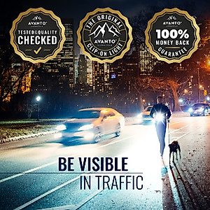 AVANTO PRO Magnetic Running Light, Original, USB-C Rechargeable Night Running Lights for Runners, Hands Free Dog Walking Lights for Night Walking, Clip On Runners Flashlight, Dog Collar Light