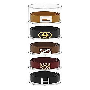 FEMELI Belt Organizer, Acrylic Display Case with 5 Layers Storage Holder for Watches, Jewelry, Makeup, Bracelets, Rings,Toys Accessories