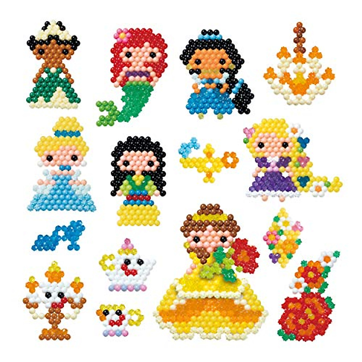Aquabeads Disney Princess Creation Cube, Complete Arts & Crafts Bead Kit for Children - Over 2,500 Beads & Display Stand The Create Belle, Ariel, Tiana, Rapunzel and More
