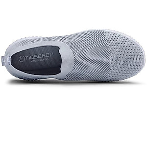 LANCROP Women's Walking Nurse Shoes - Mesh Slip on Comfortable Sneakers 8 US, Label 38.5 Grey