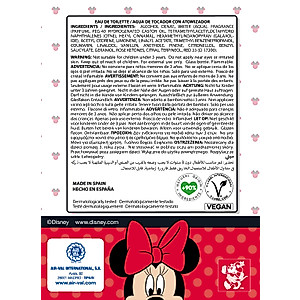 Minnie Mouse, Disney, Fragrance, for Kids, Eau de Toilette, EDT, 3.4oz, 100ml, Perfume, Spray, Made in Spain, by Air Val International