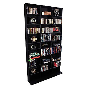 Atlantic Elite XL Media Storage Cabinet – Protect & Organize Prized Music, Movie, Video Games, Collectables & Memorabilia Collections, PN 38408117 in Black