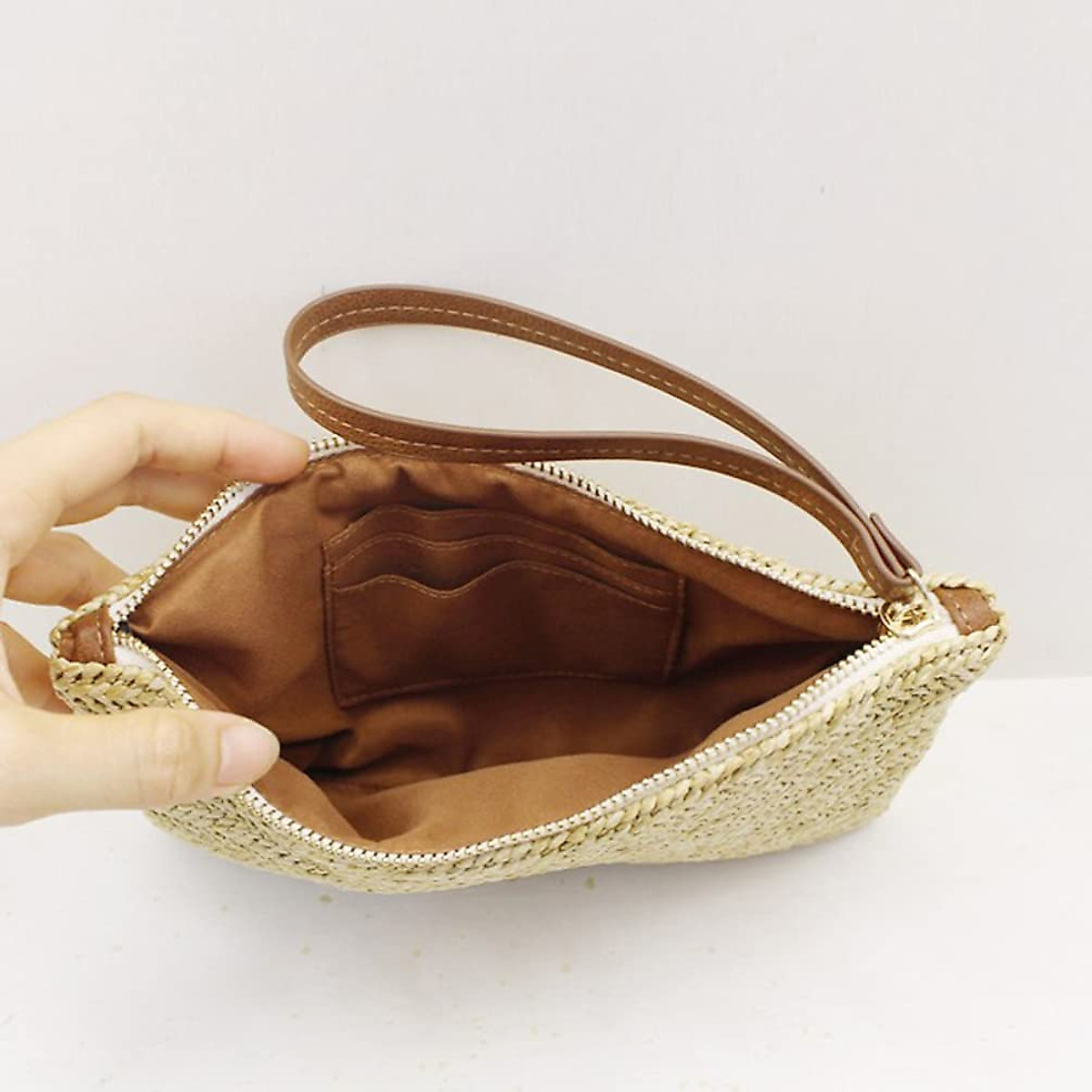 VALICLUD Straw Bag s for Women Woven Bag Straw Purse Straw Clutch Hand Bags Purses for Women Shoulder Bag Girl Wallet Woman Wallet Staw s for Wallet for Women Small Zipper Miss Tote Handbag