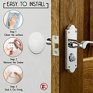 Door Stopper Wall Protector Large 3.15" (4 PCS) - Door Stop with Strong Back Adhesive - Quiet and Shock Absorbent Silicone Wall Protectors from Door Knobs - Protects Every Wall Surface
