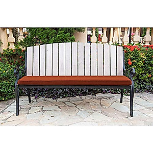 Patio Furniture Outdoor Bench Cushion Olefin Fabric Slipcover Sponge Foam 46.5” x 17.5” x 3” - Red Color