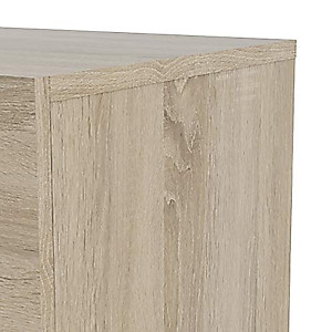 Tvilum, 2 Drawer Nightstand for Bedroom, Modern Silver Drawer Handles, Contemporary, Oak