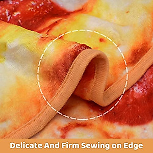BROSHAN Funny Blanket Adult Size-Novelty Sofa Bed Throws, Double Sided Pizza Blanket 80 in, Soft Fleece Wrap Blankets for Gag Gifts