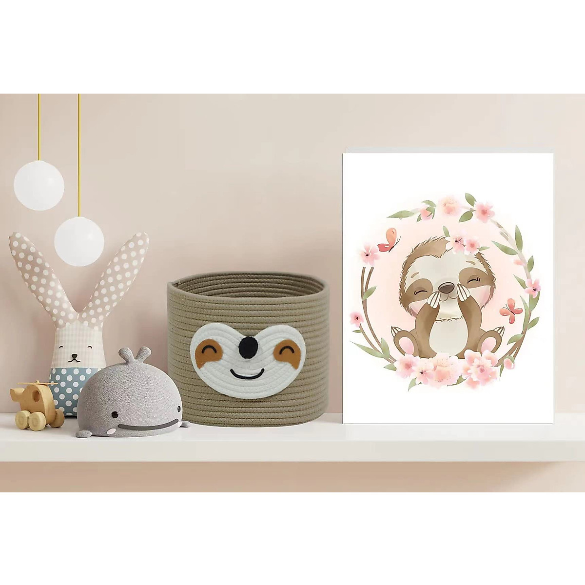 T&T Homewares Small Sloth Baskets for Baby Diaper Organizer, Nursery Storage, Nursery Room Decor, Kids Room Organizer, Pet Toy Storage