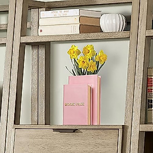 Home Decor Book Shaped Decorative Vase,Resin Vases for Home Decor,nique Home,Bedroom,Office Accent,Bookshelf Unique Vase Book Lover (Pink)