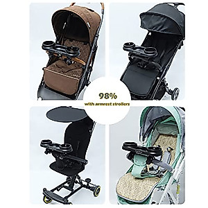 Snack Tray for Baby Stroller,Stroller Tray with Cup Holder,Outdoor Accessories for Babies and Kids.Two Cup Holders with One Snack Tray.